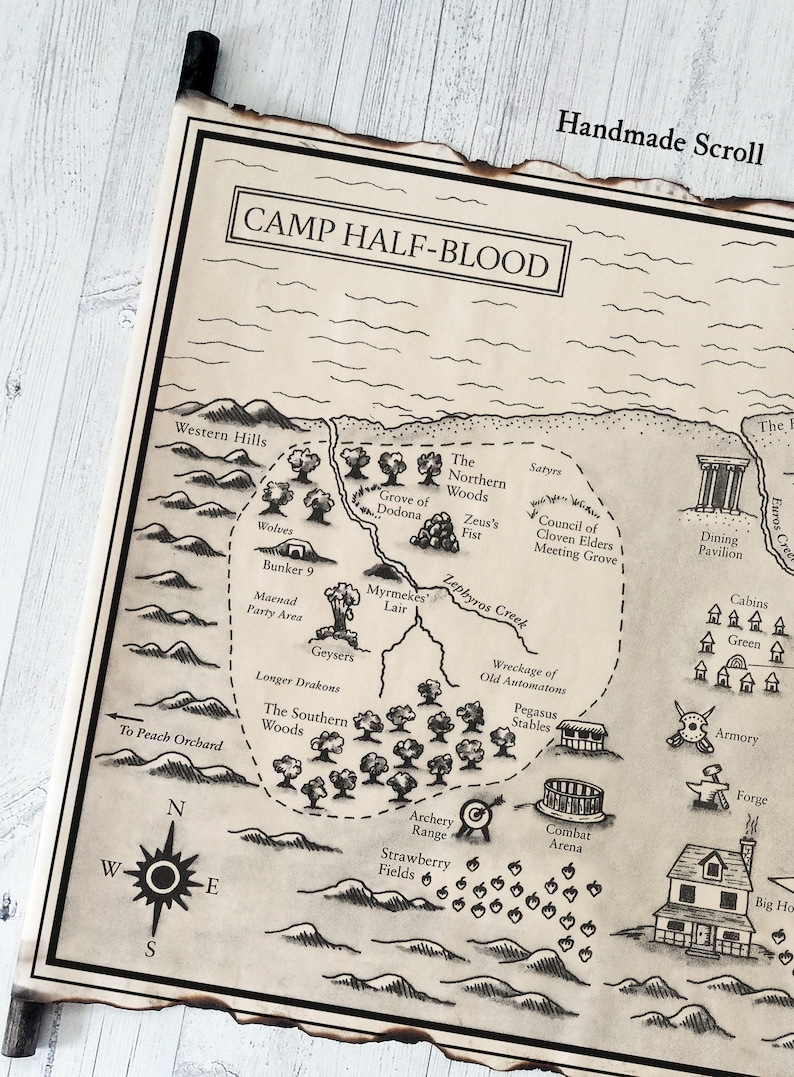 Map of Camp Half-blood on Handmade Scroll, Percy Jackson and the ...