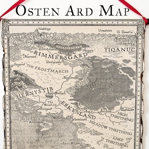 Osten Ard Map on Handmade Scroll, Memory, Sorrow and Thorn Map, the ...