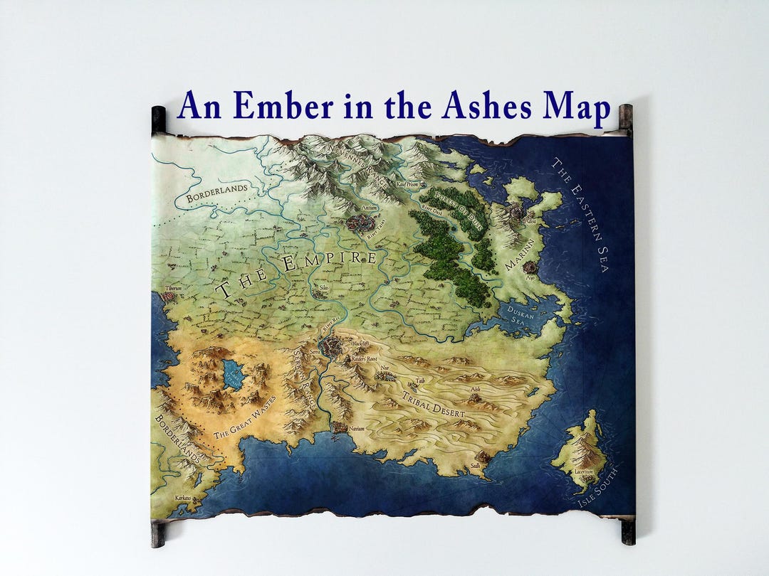 An Ember in the Ashes Color Map on Handmade Scroll, FREE SHIPPING, the ...