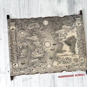 FREE SHIPPING - Prythian Map, Acotar Map on Handmade Scroll, A Court of ...