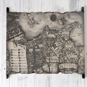 The Grishaverse, Map of Ketterdam, Six of Crows Map on Handmade Scroll ...