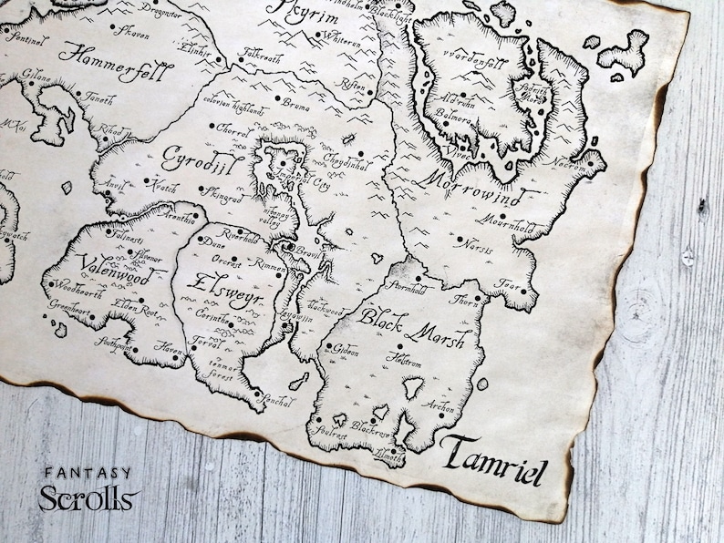 Map of Tamriel, the Elder Scrolls Map, Skyrim Map, TES Map, Cyrodiil ...