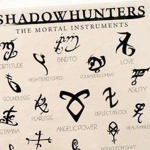 SHADOWHUNTERS Runes on Handmade Scroll Poster, Mortal Instruments Books ...