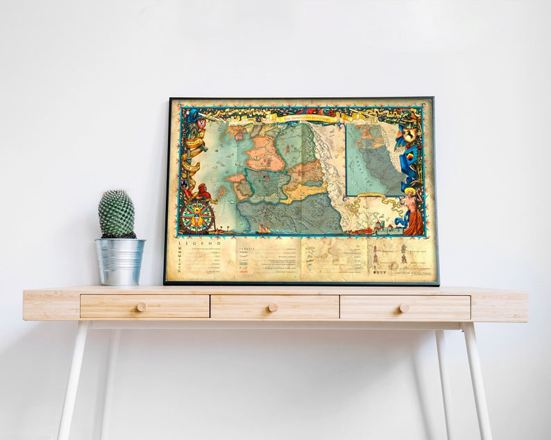 Map of the Northern Kingdoms Poster, Witcher World, Home Decor, Wall ...