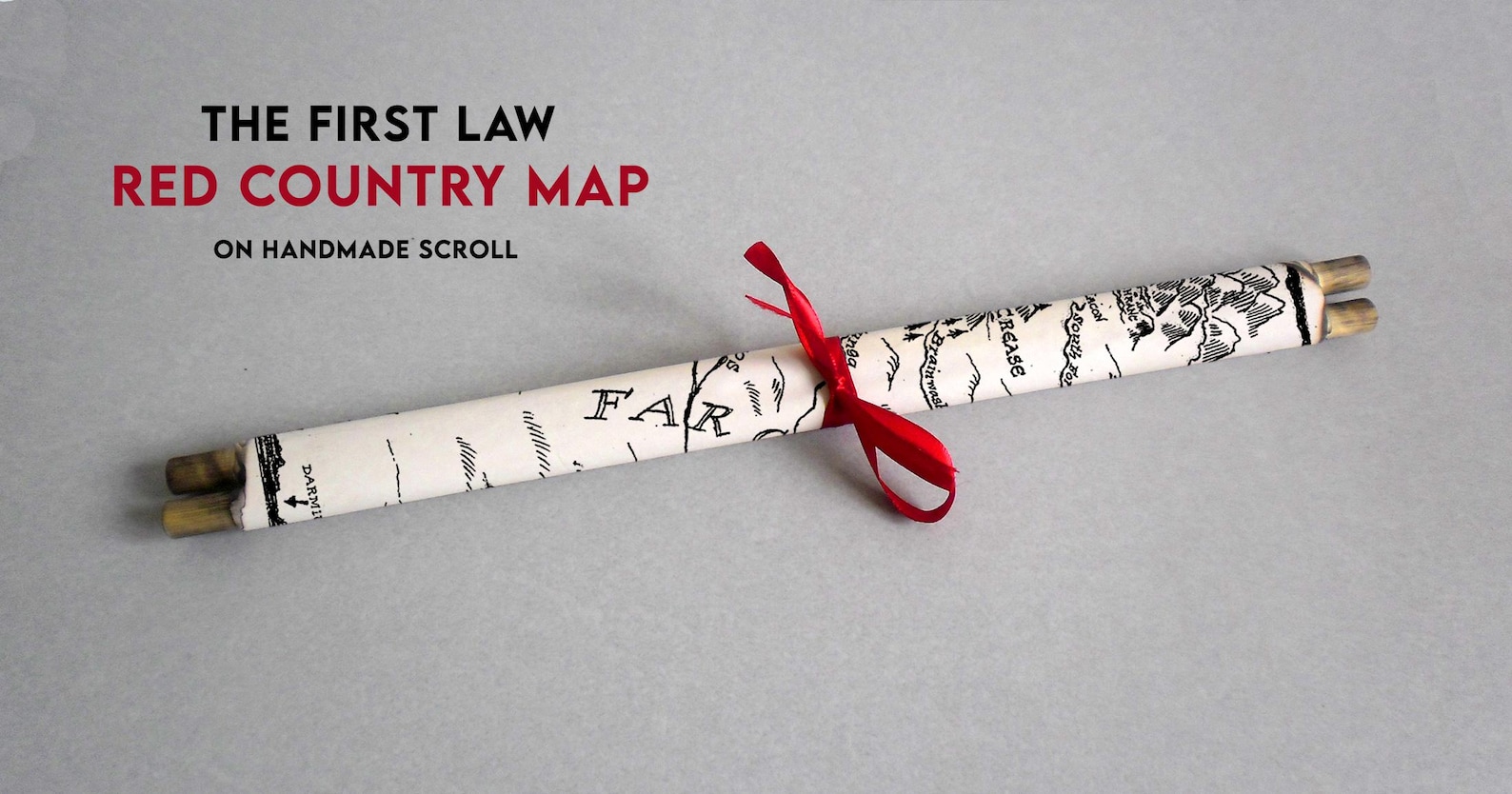 Red Country Map on Handmade Scroll, the First Law Art Print, Fantasy ...
