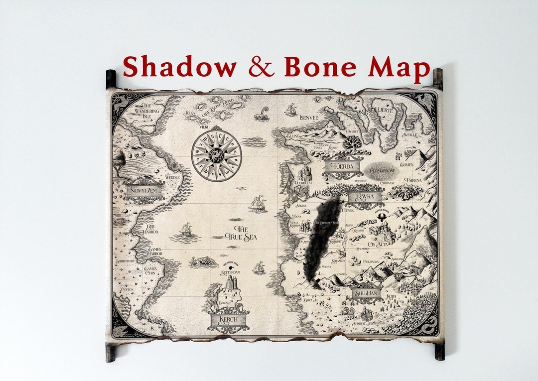 Shadow & Bone Map, Shadow and Bone Artwork, Shadow and Bone Gift, Six ...