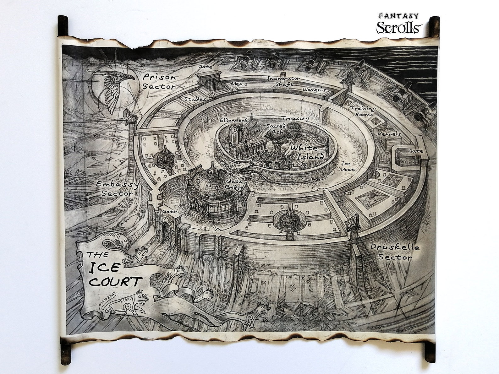 The Ice Court Map, Shadow and Bone, Fjerdan Military Stronghold - Etsy