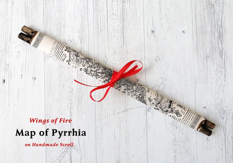 Map of Pyrrhia on Handmade Scroll, Inspired by Wings of Fire Book ...