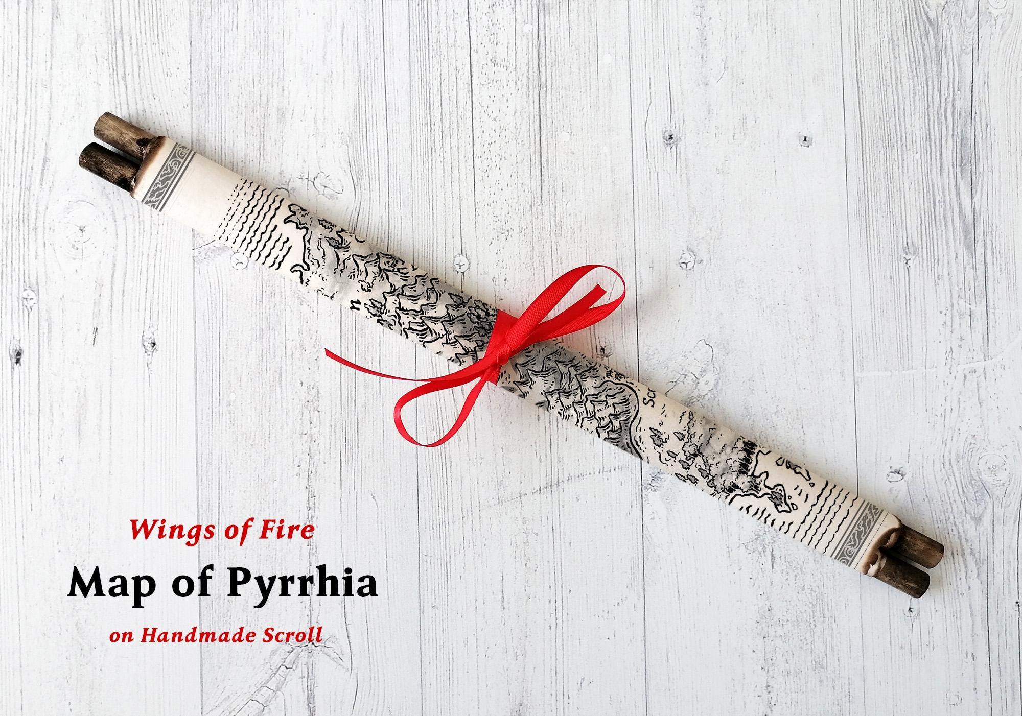 Map of Pyrrhia on Handmade Scroll, Inspired by Wings of Fire Book ...