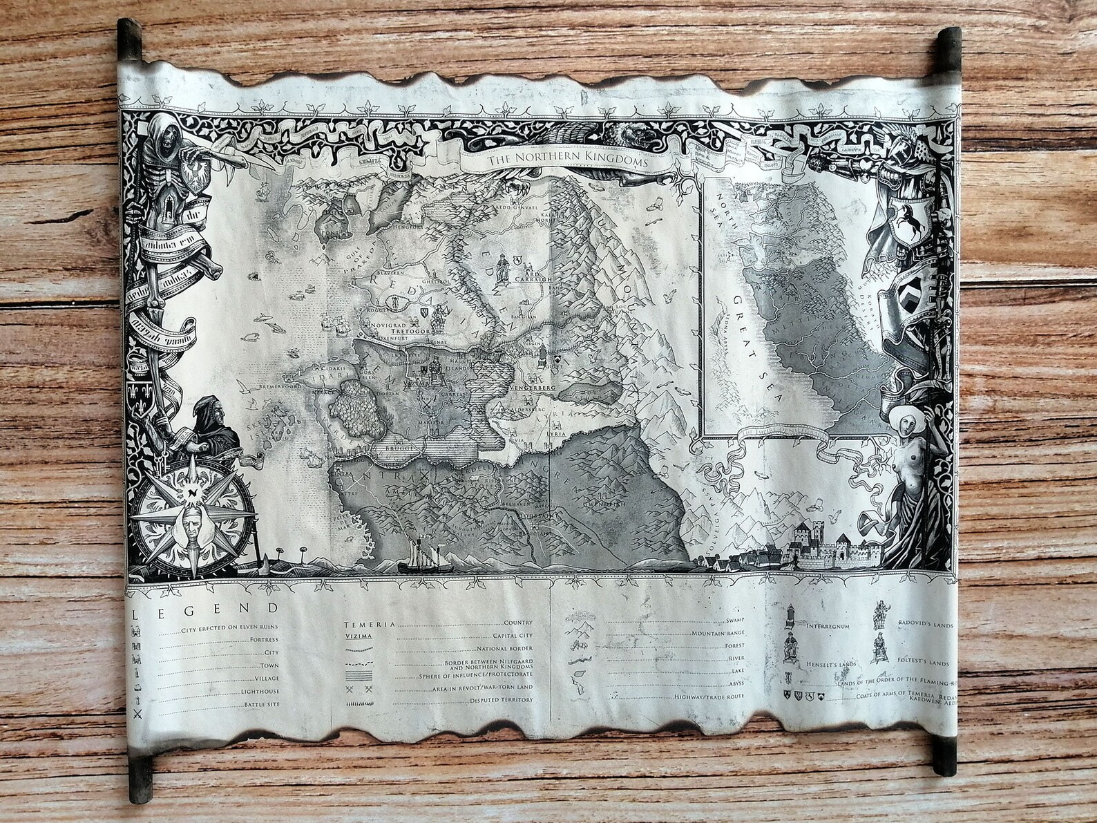 WITCHER the Northern Kingdoms the Witcher Map Cintra - Etsy