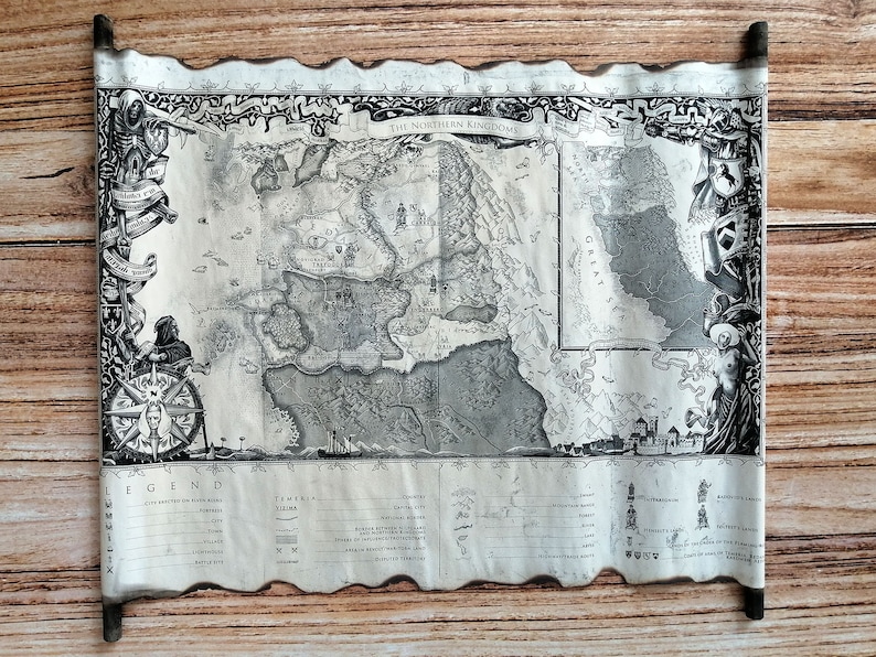 WITCHER the Northern Kingdoms the Witcher Map Cintra - Etsy