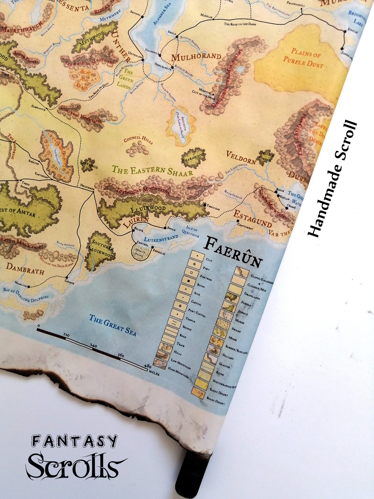 Faerûn Color Scroll Map Dnd Map of Faerun Forgotten Realms - Etsy