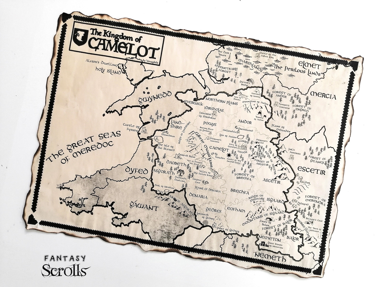 The Kingdom of Camelot Map, the Kingdoms of Albion, King Arthur and ...