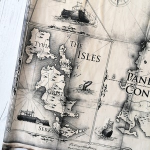 Dishonored World Map on Handmade Scroll, Pandyssian Continent Map ...
