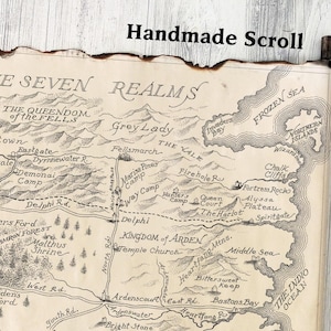 Map of the Seven Realms on Handmade Scroll, the Demon King Map, Cinda ...