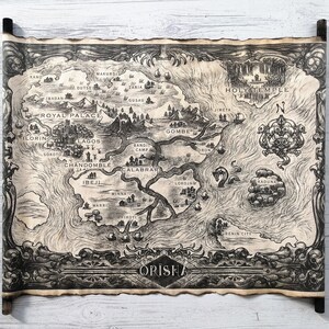 Children of Blood & Bone, Map of Orïsha on Handmade Scroll, Legacy of ...