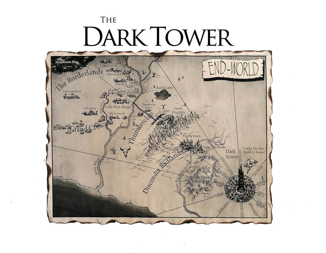 End-world Map the Dark Tower Map the Gunslinger Map Mid - Etsy Ireland