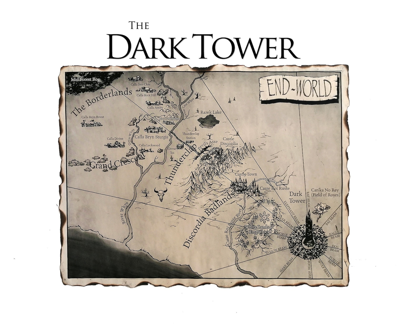 End-world Map the Dark Tower Map the Gunslinger Map Mid - Etsy Ireland