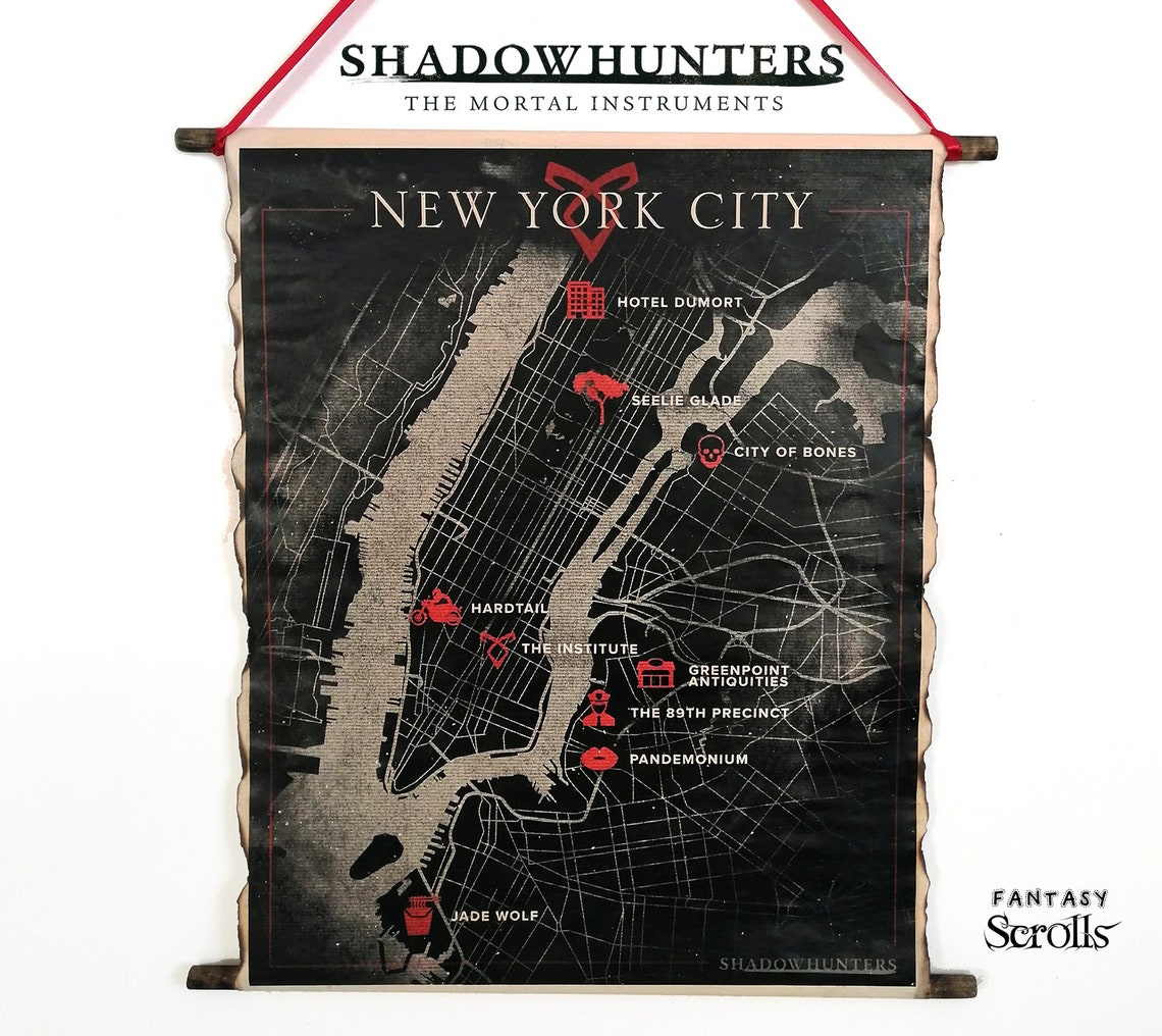 The Mortal Instruments New York City Map Shadowhunters Map - Etsy