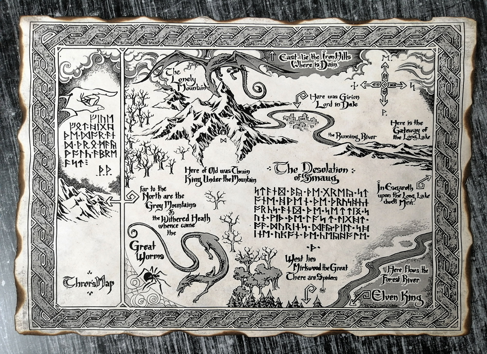 Mapa de Thrór Mapa de Thorin de El Hobbit Mapa de la Montaña - Etsy México