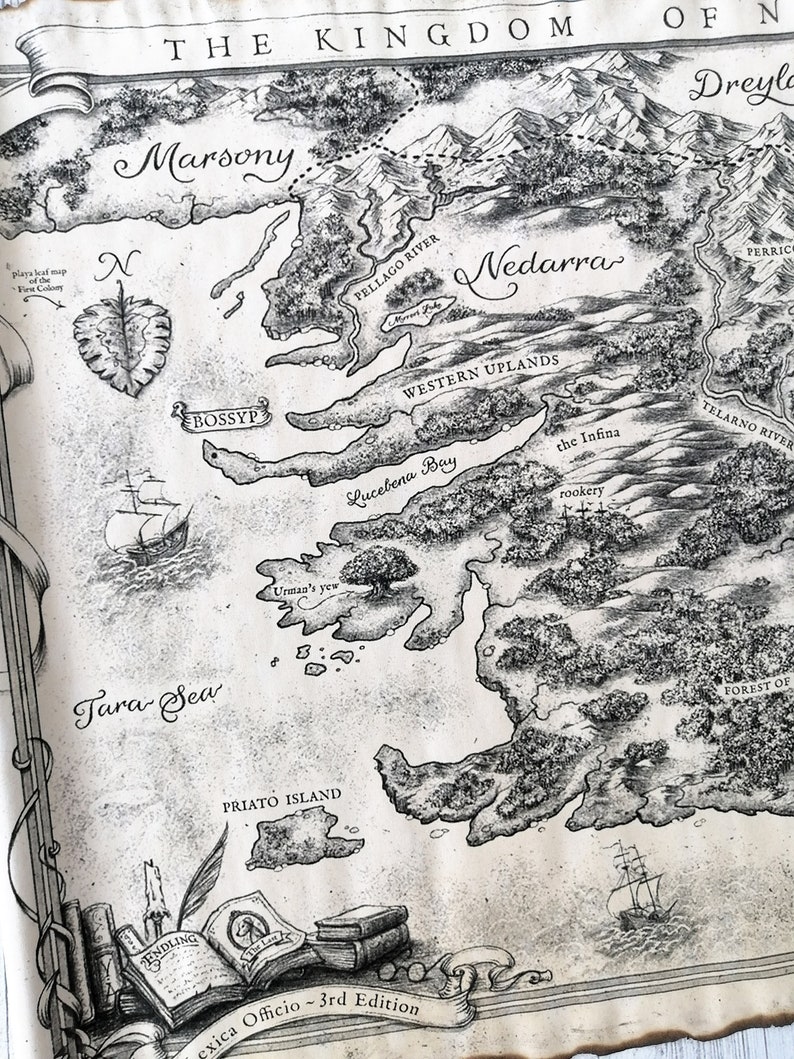 Endling Series Map, Handmade Nedarra Kingdom Scroll - Etsy