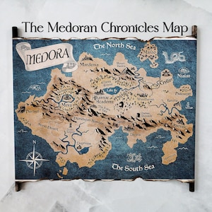 Medora Map on Handmade Scroll, the Medoran Chronicles Map, Fantasy Map ...