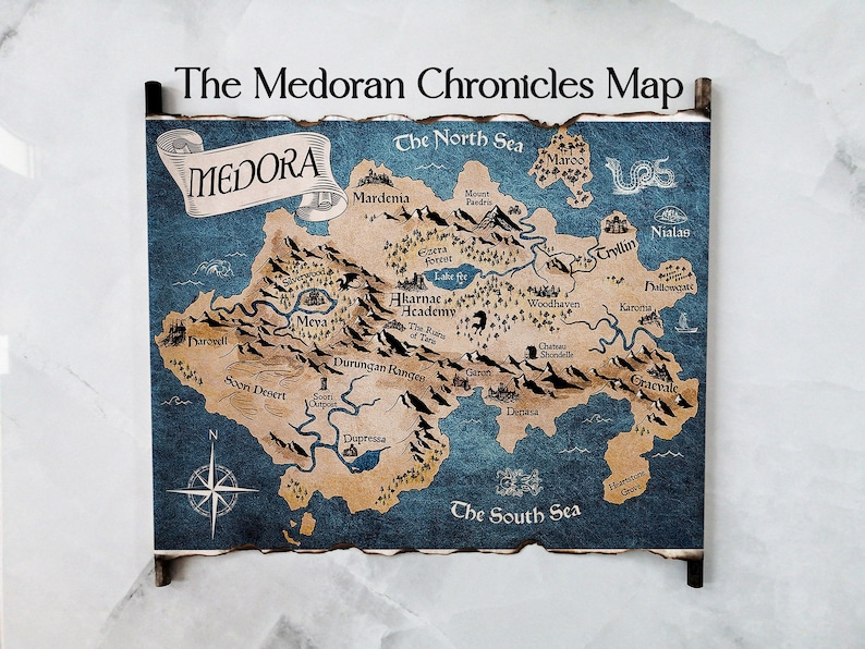 Medora Map on Handmade Scroll the Medoran Chronicles Map - Etsy
