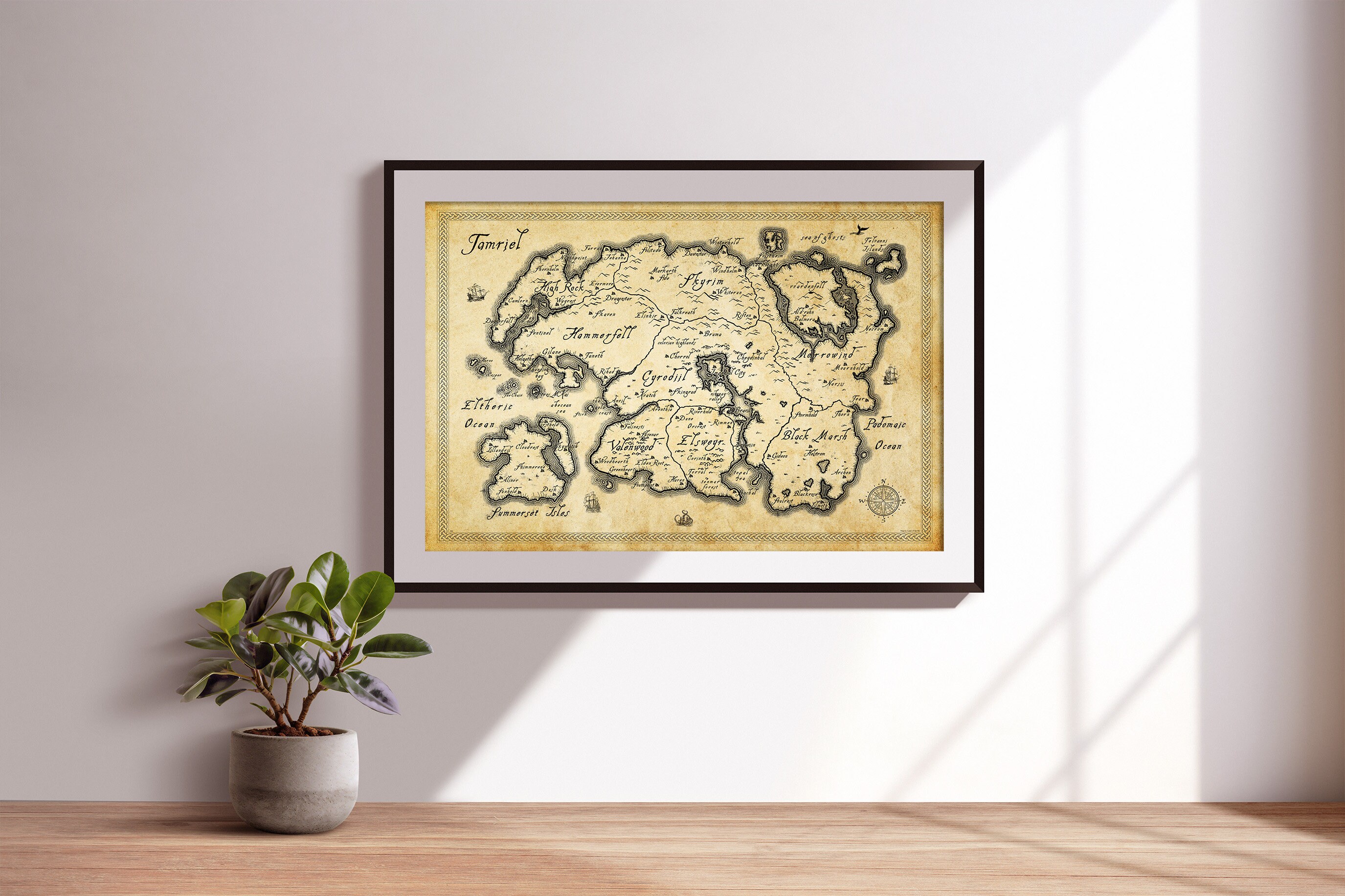 Tamriel Map Poster, the Elder Scrolls, Skyrim, Morrowind, Oblivion - Etsy