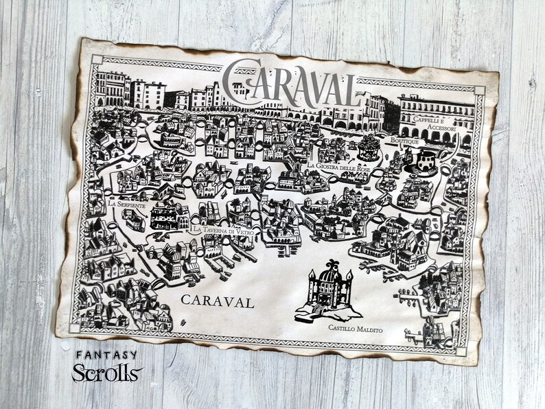 Caraval Book Map Legendary Map Finale Map Fantasy Map of - Etsy