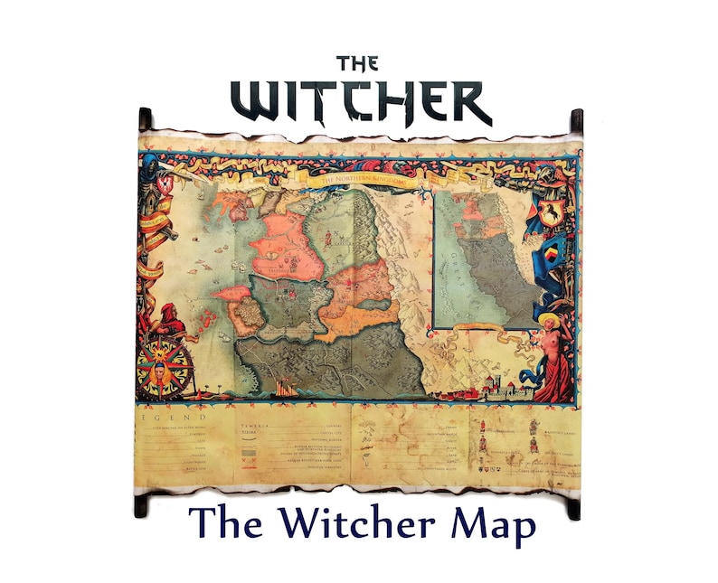 The Witcher Color Map of the Northern Kingdoms World of - Etsy
