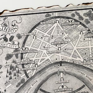 FREE SHIPPING - Crescent City Map, Lunathion Map on Handmade Scroll ...