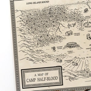 Camp Half-blood Map on Handmade Scroll, Percy Jackson Gift - Etsy