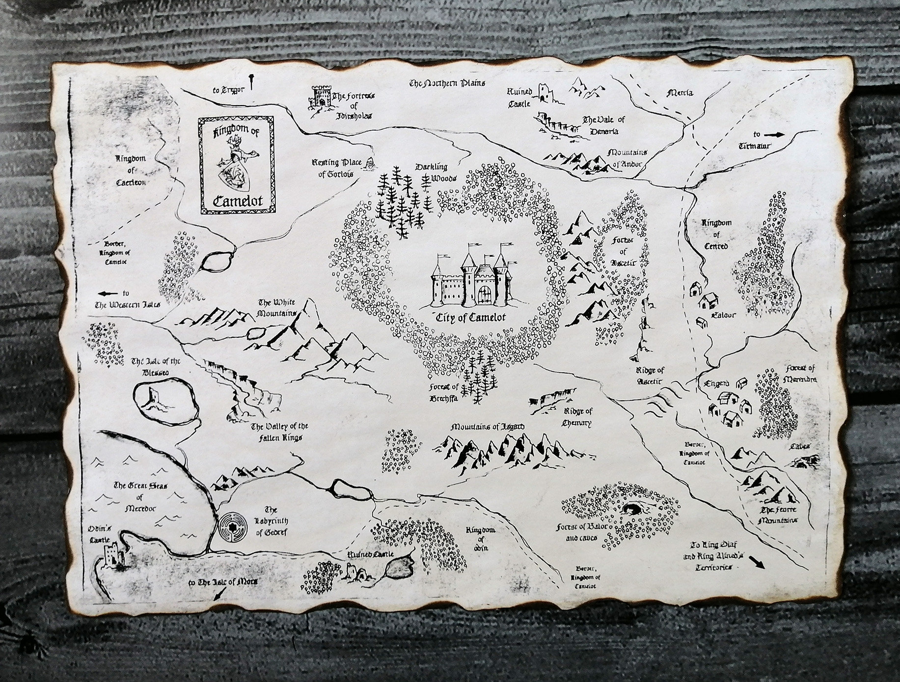 Camelot Map Merlin Map Kingdom of Camelot Map City of - Etsy UK