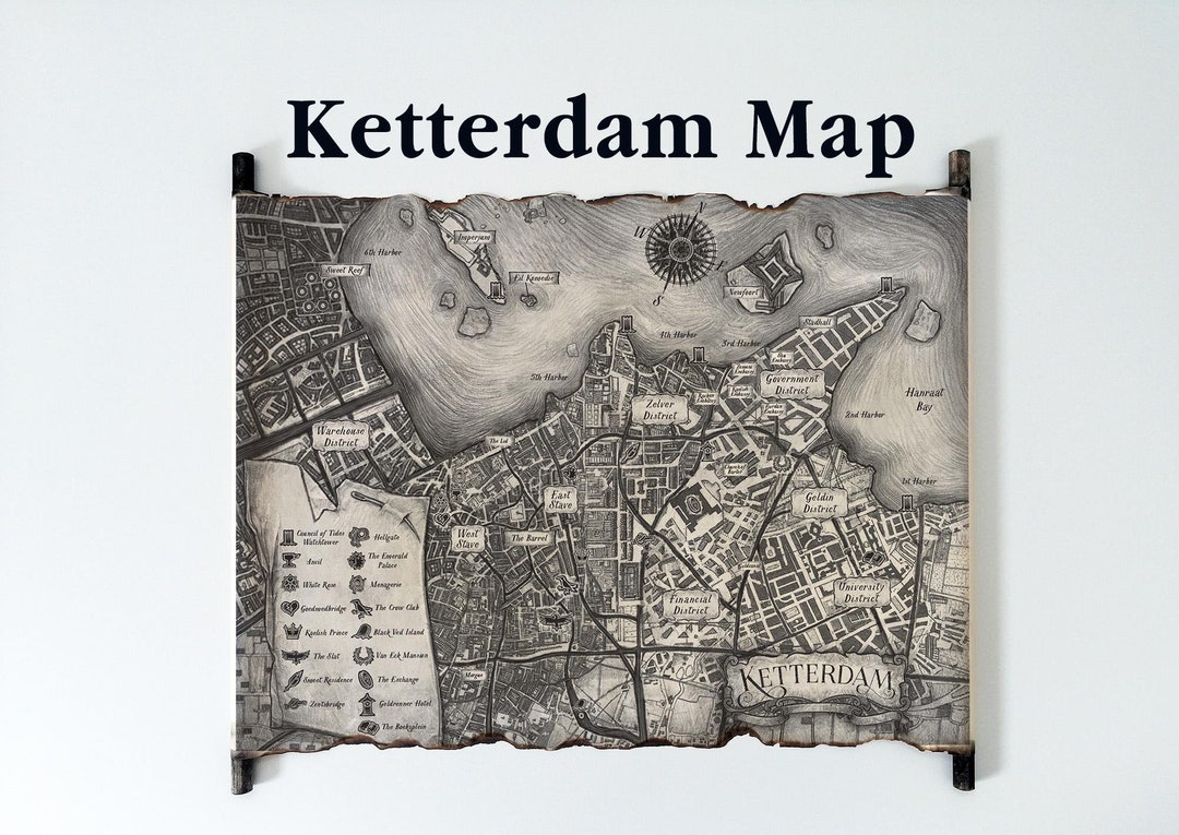 Ketterdam Map, Six of Crows, Handmade Grishaverse Scroll - Etsy