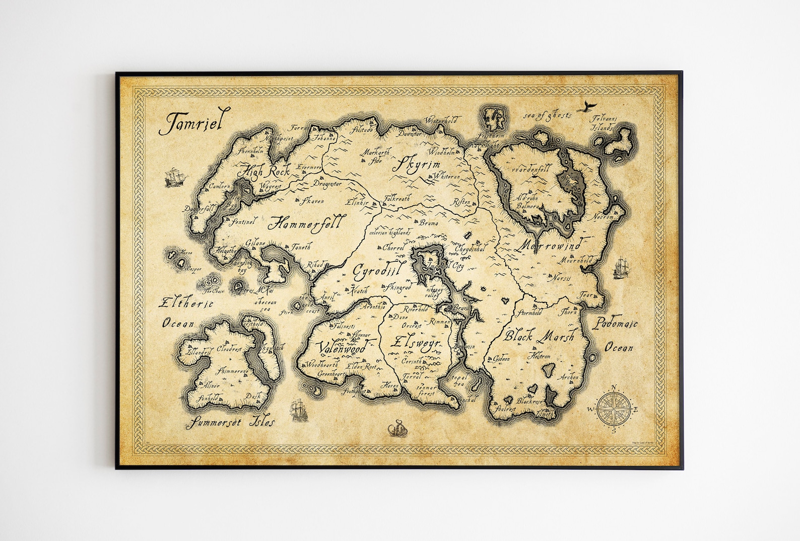 Tamriel Map Poster, the Elder Scrolls, Skyrim, Morrowind, Oblivion - Etsy