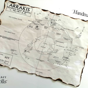 DUNE Map, Arrakis Map of Northern Polar Regions, Fantasy Map, Carthag ...