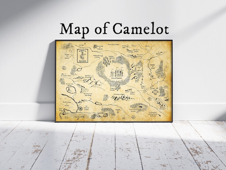 Camelot Map Poster – King Arthur's Kingdom Art Print - Etsy