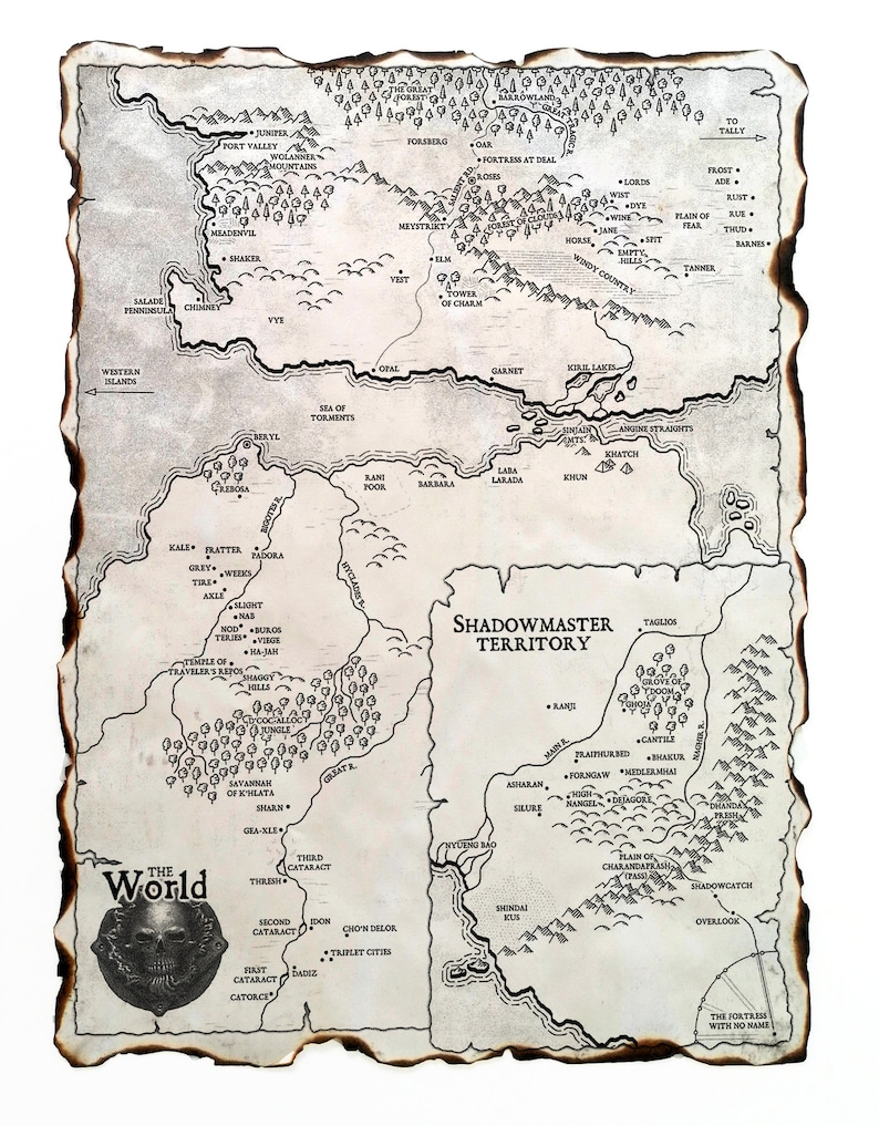 Black Company Map on Handmade Scroll – Wall Art, Book Lover Gift - Etsy