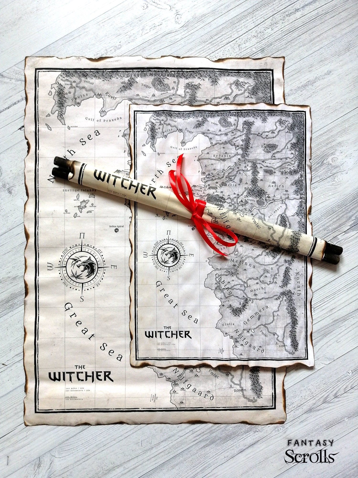 The WITCHER World Map Northern Kingdoms Map the Continent - Etsy UK