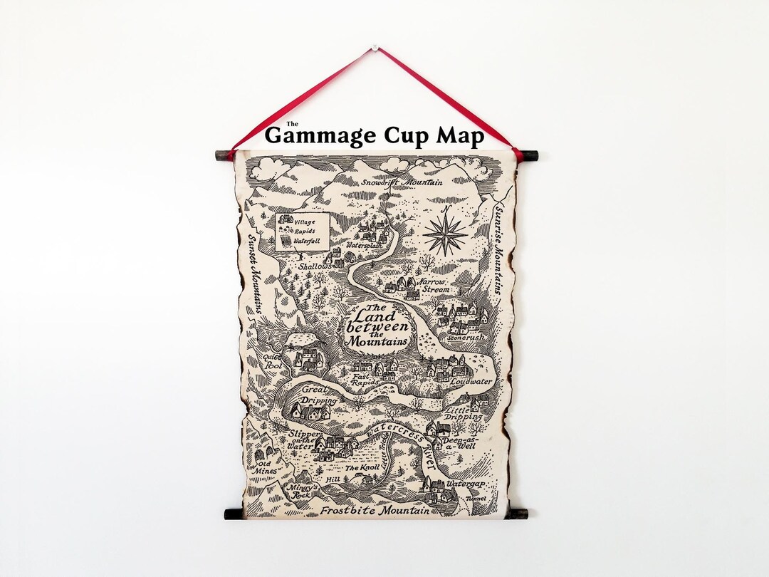 The Gammage Cup Map on Handmade Scroll, the Land Between the Mountains ...
