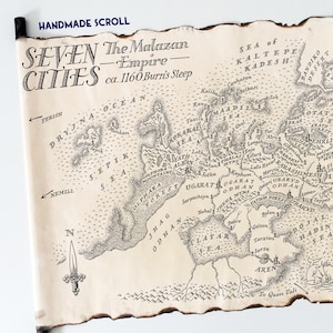 Seven Cities Map on Handmade Scroll, Malazan Empire, Book of the Fallen ...