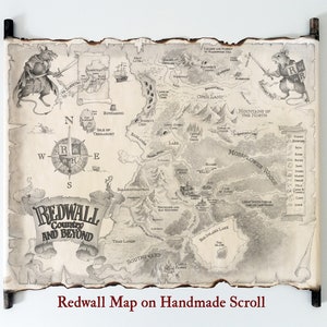 Redwall Map on Handmade Scroll, Redwall Abbey, Book Lover Gift - Etsy
