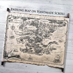 Endling Map on Handmade Scroll, the Kingdom of Nedarra Map, Endling ...
