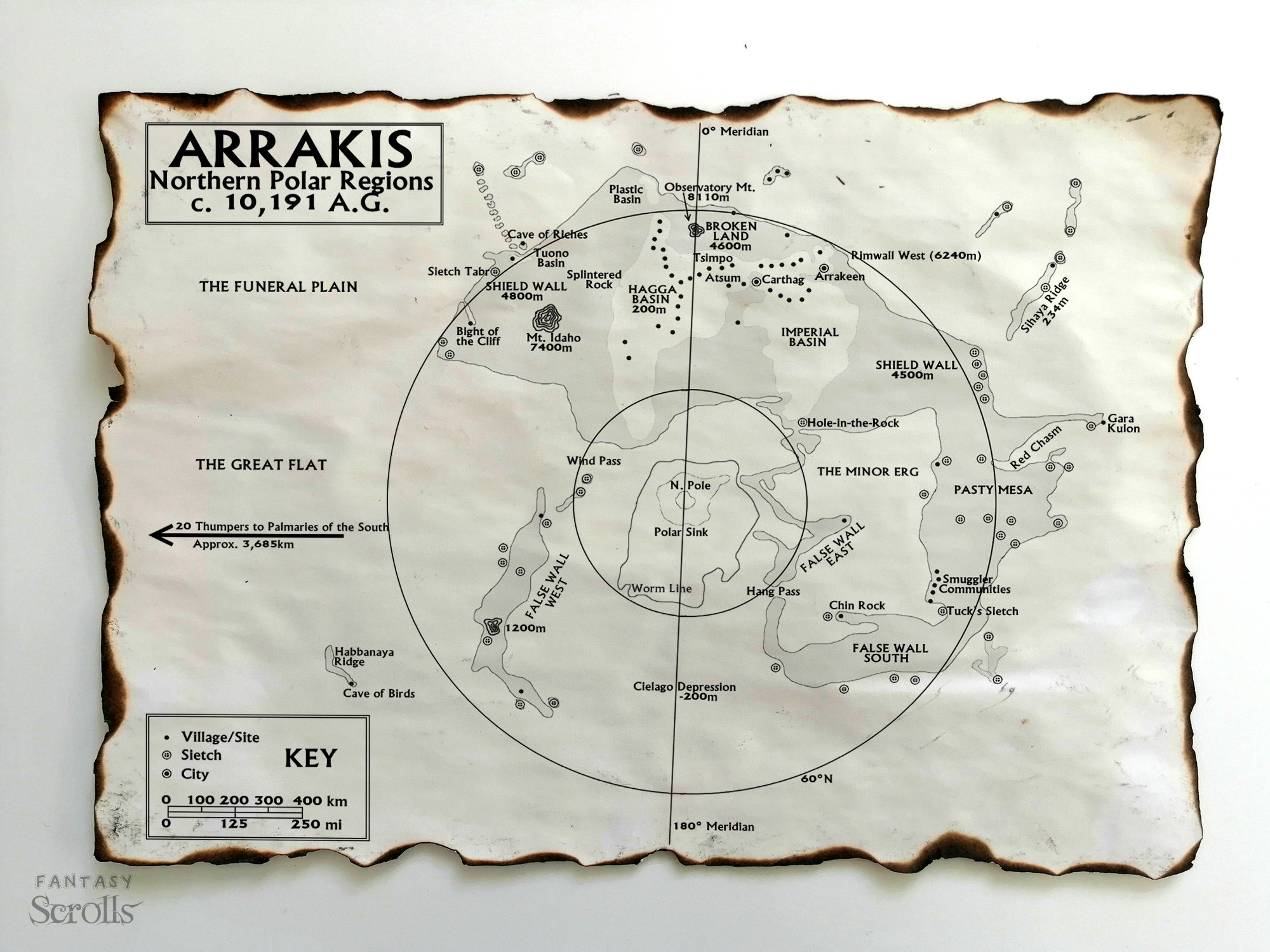 DUNE Map Arrakis Map of Northern Polar Regions - Etsy Ireland