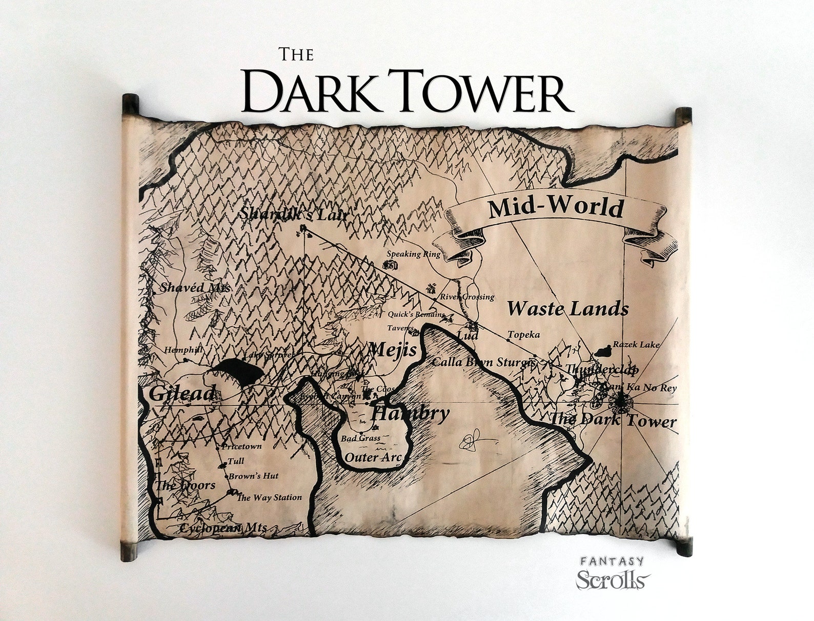 The Dark Tower Map, Mid-world Map, Fantasy Art, the Gunslinger Print - Etsy