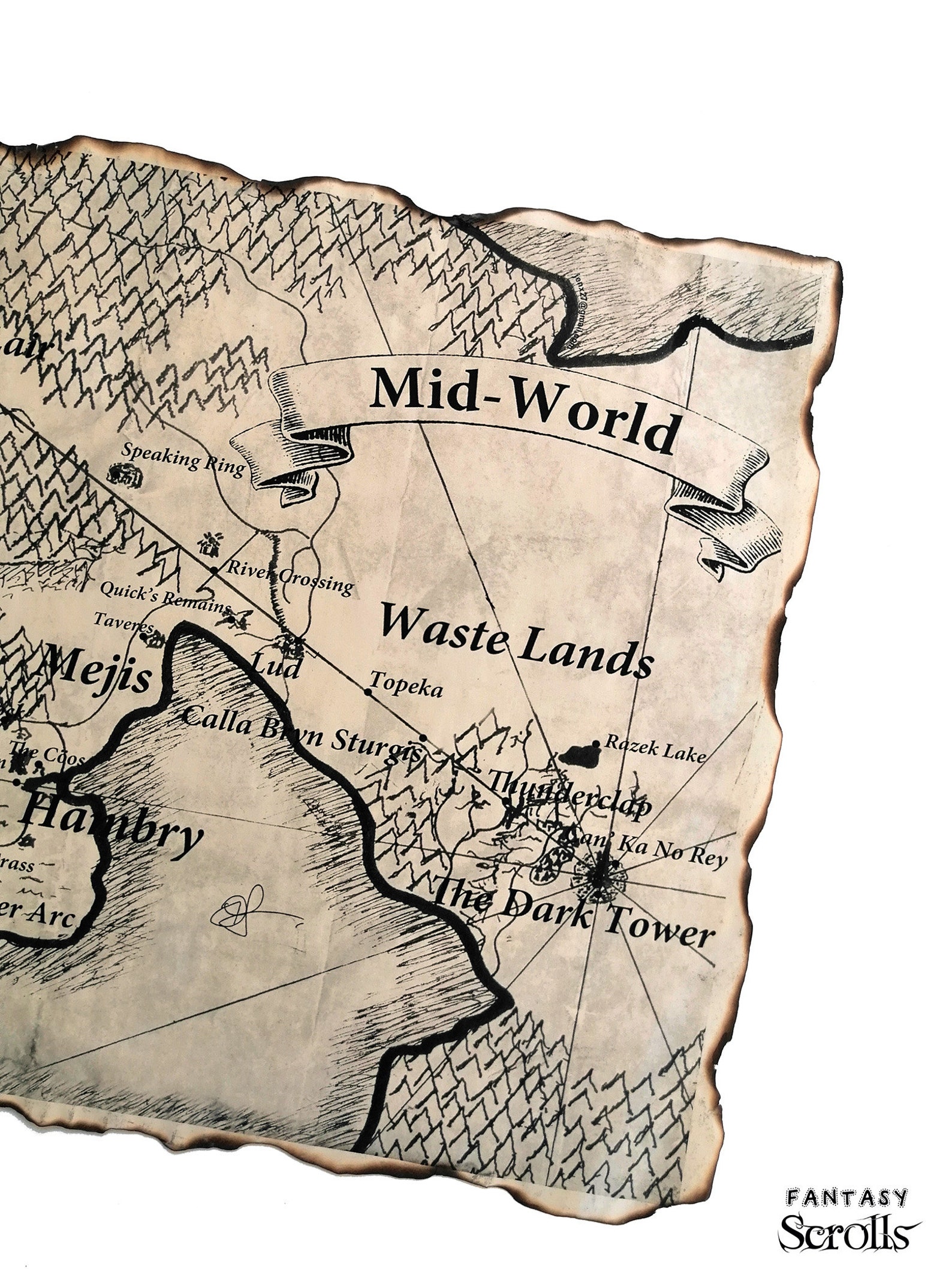 Mid-world Map the Dark Tower Map the Gunslinger Map - Etsy