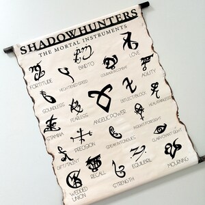 SHADOWHUNTERS Runes on Handmade Scroll Poster, Mortal Instruments Books ...