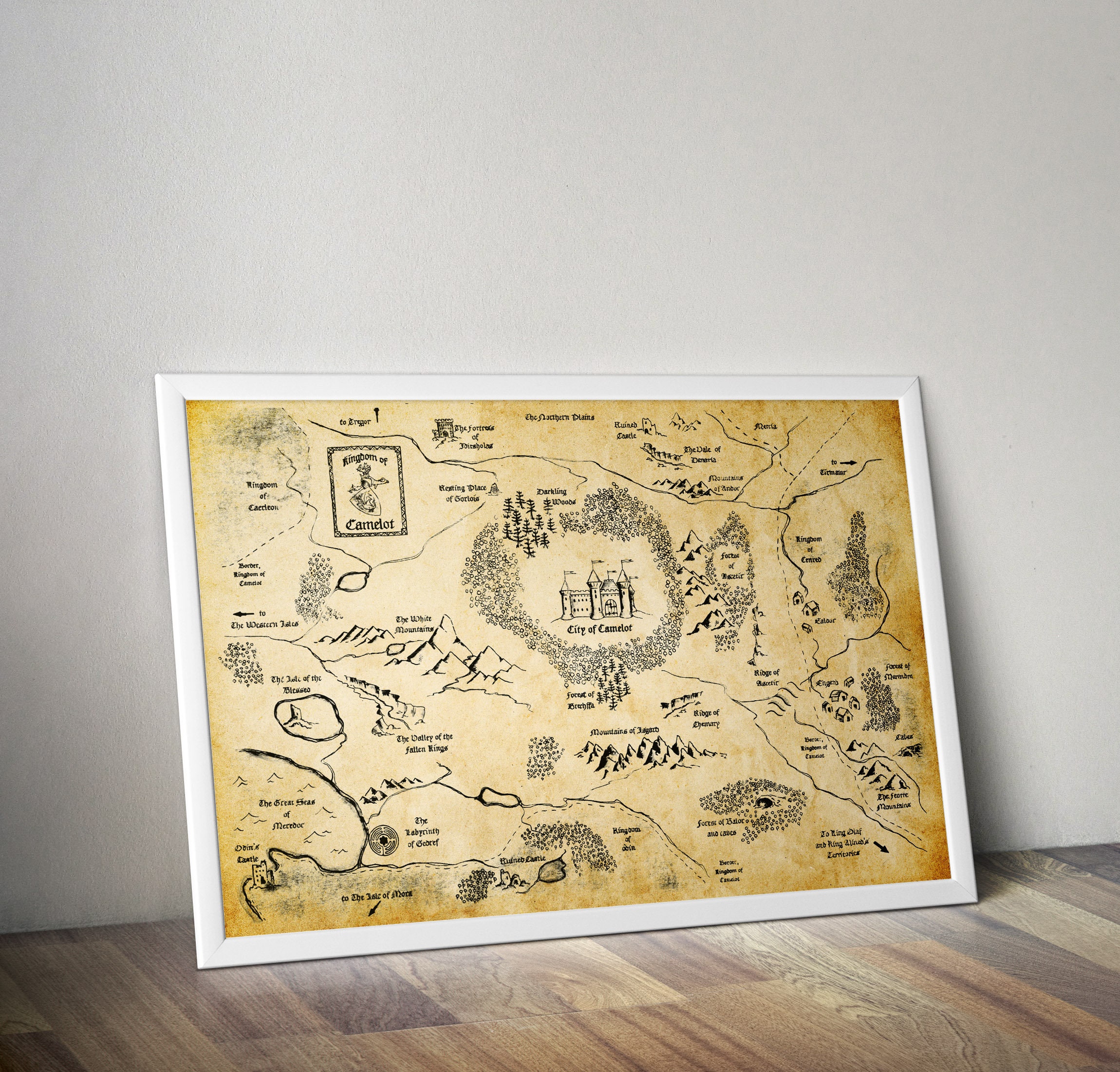 Camelot Map Poster – King Arthur's Kingdom Art Print - Etsy