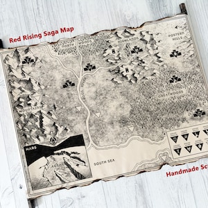 Red Rising Book Map on Handmade Scroll, Red Rising Saga Map, Golden Son ...