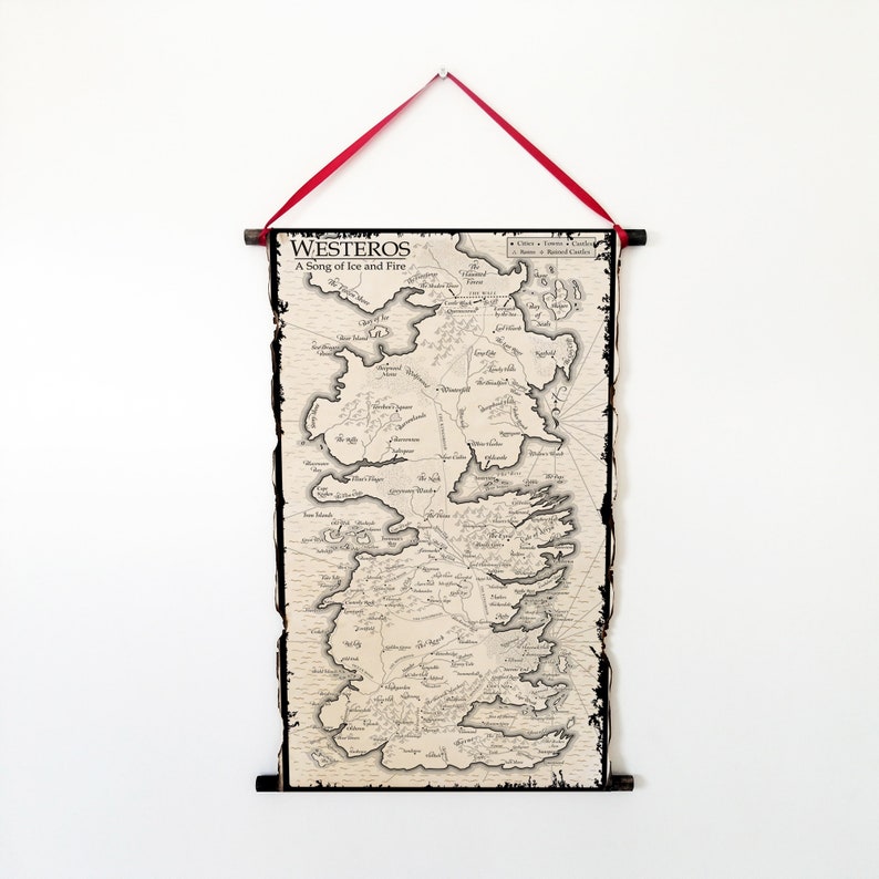 Westeros Map Scroll, A Song of Ice and Fire, Fantasy Art - Etsy Canada